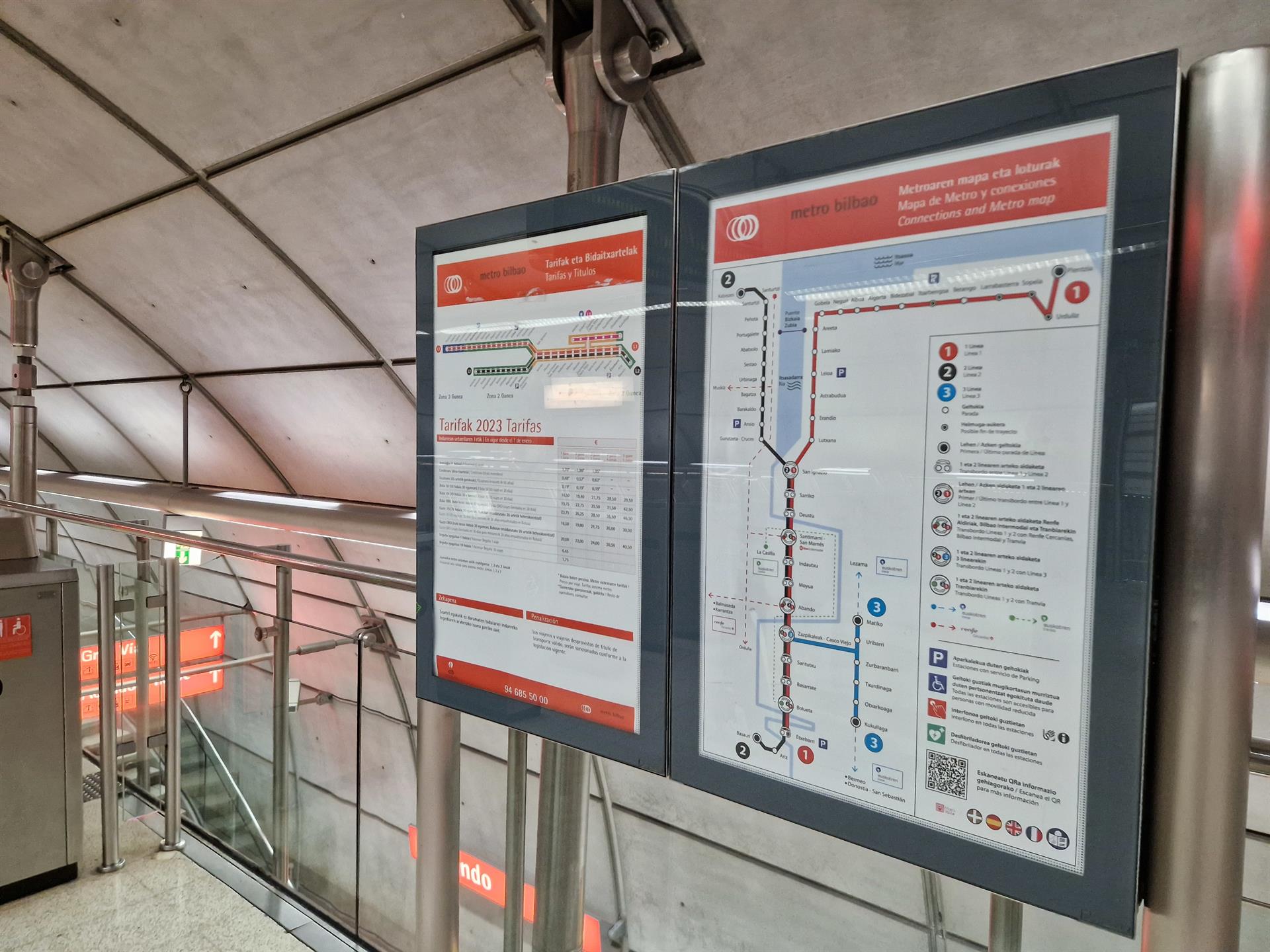 Metro Bilbao instala en sus estaciones un nuevo mapa con las conexiones ...